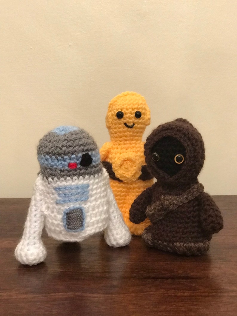 Jawa, R2-D2 and C-3PO Crochet Figurine Set - Etsy UK