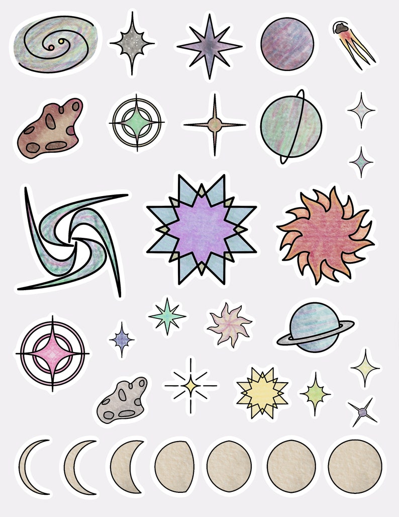 Celestial Space Downloadable Art - Transparent and White Background ...