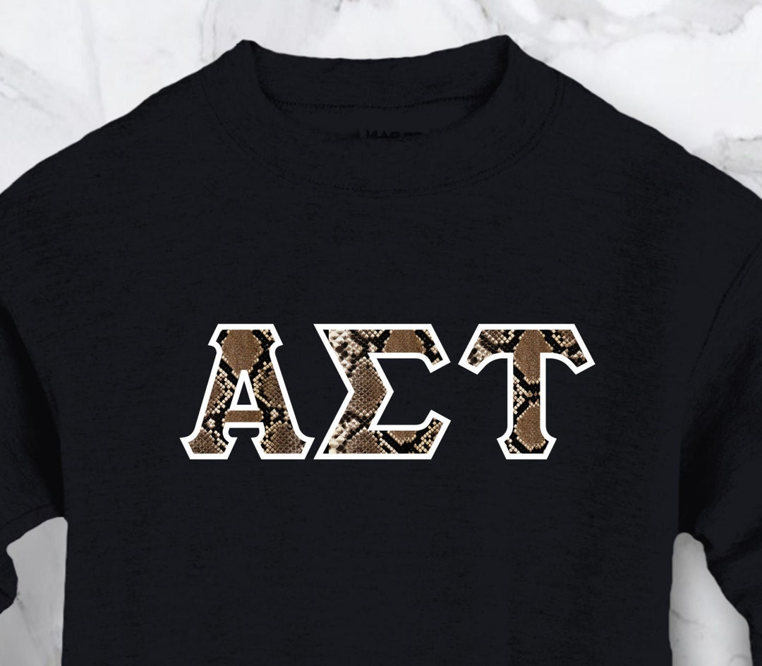 Alpha Sigma Tau Animal Print Embroidered Sorority Crew - Etsy