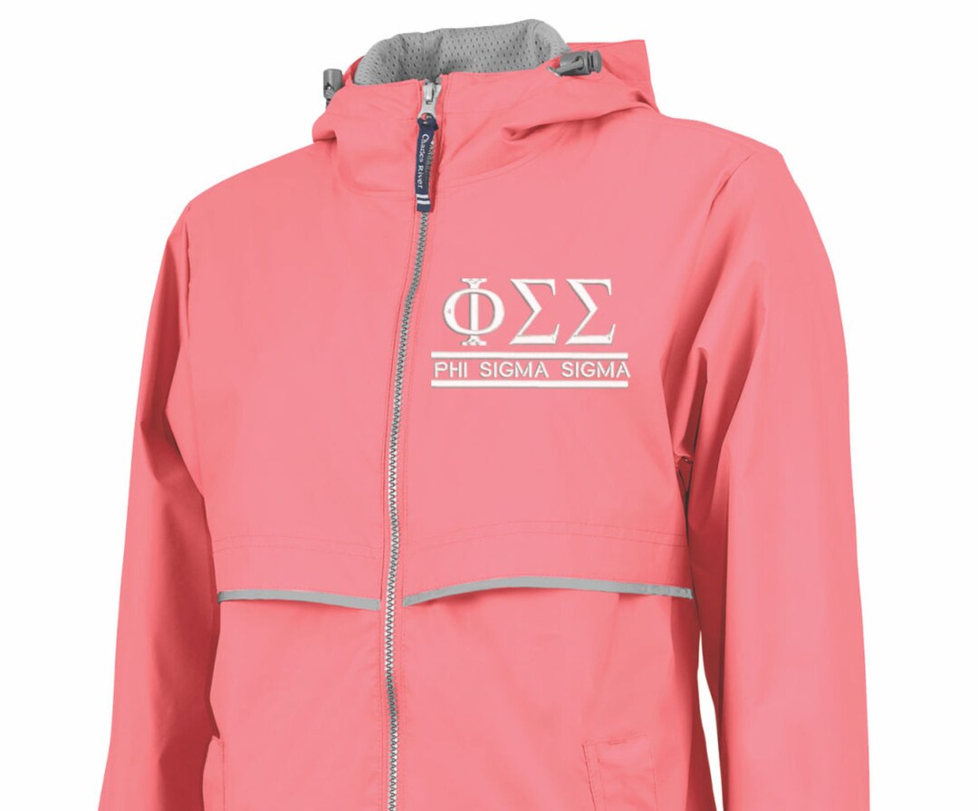 Phi Sigma Sigma Rain Jacket/ Sorority Rain Jacket/ Charles River ...