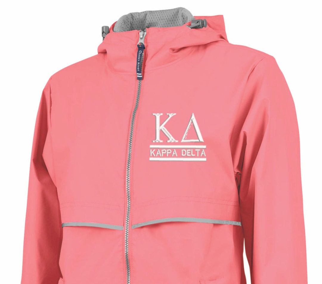 Kappa Delta Rain Jacket: Charles River Embroidered Sorority Jacket - Etsy
