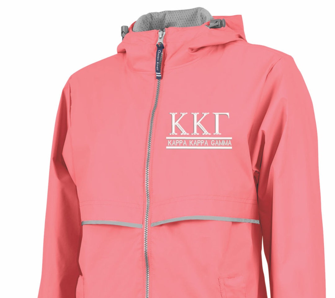 Kappa Kappa Gamma Rain Jacket/ Sorority Rain Jacket/ Charles River Sorority Rain Jacket/ - Etsy