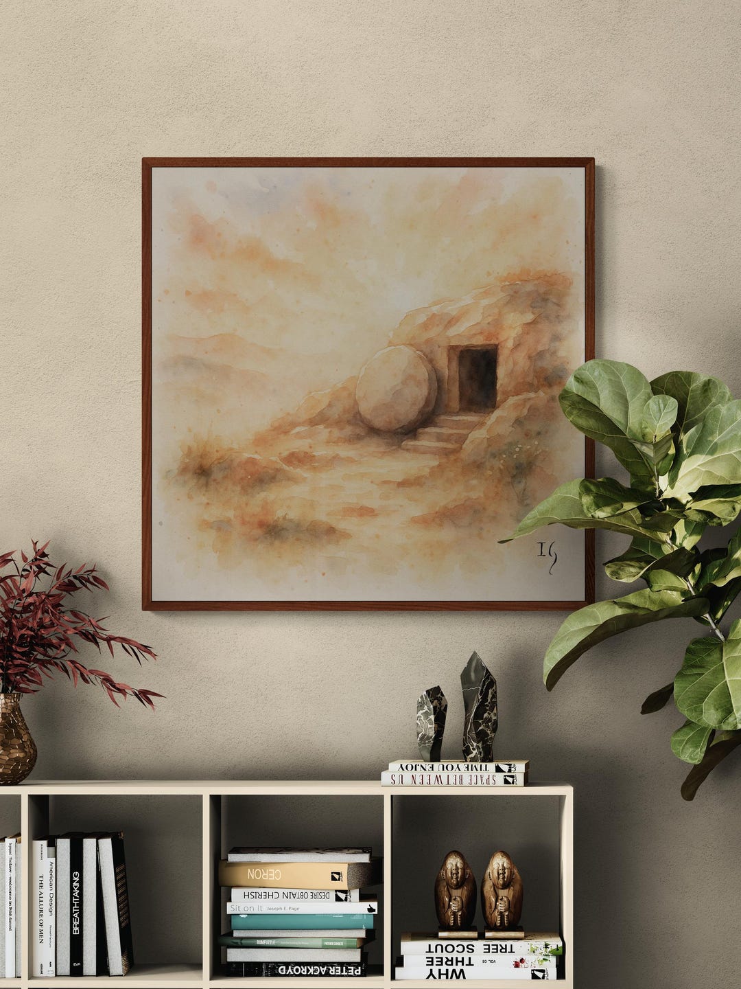 Empty Tomb Watercolor Painting: He is Risen Scripture Art (digital ...