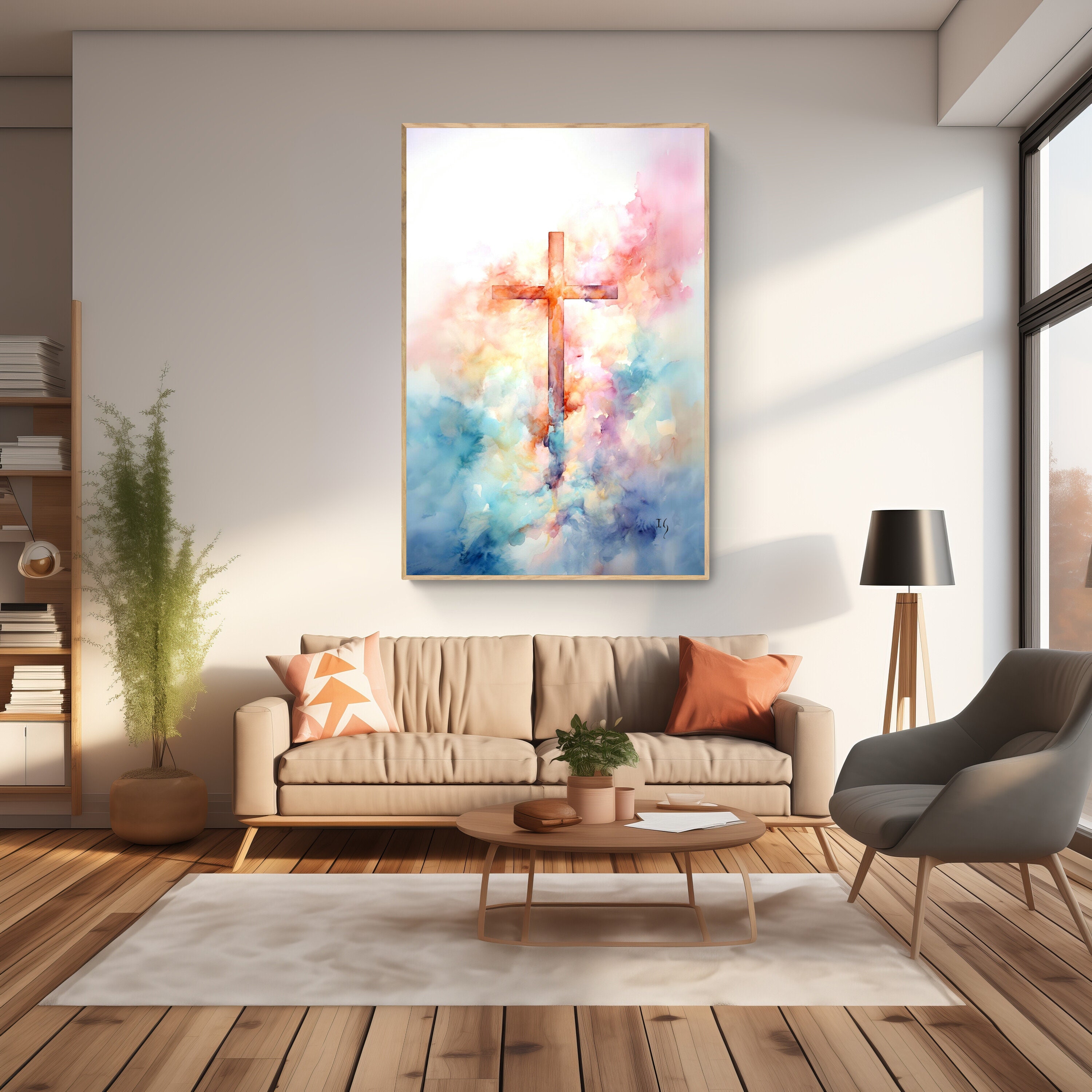 Christian Cross Wall Art, Abstract Christian Art, Minimalist, Jesus Christ, Jesus Wall Art ...