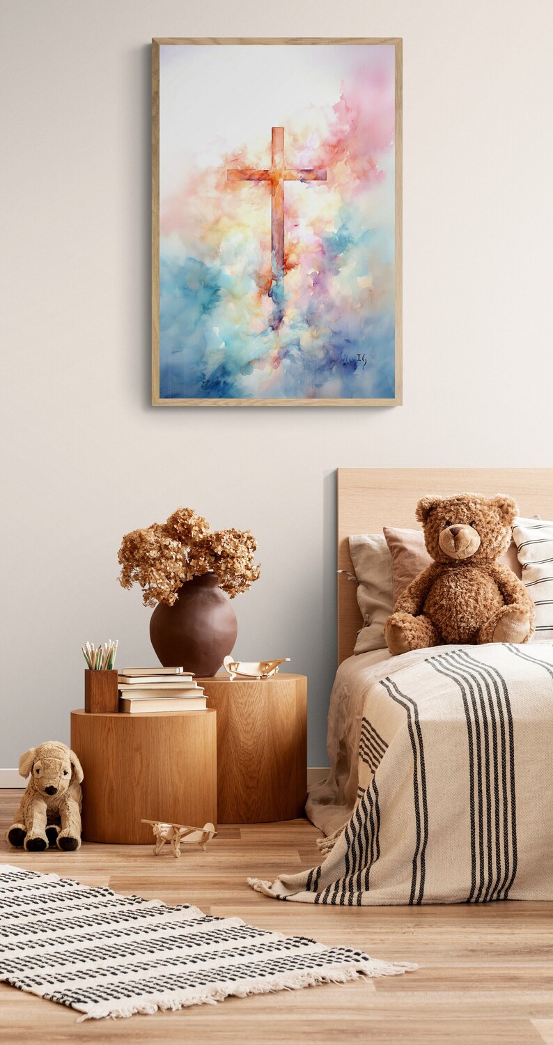 Christian Cross Wall Art, Abstract Christian Art, Minimalist, Jesus Christ, Jesus Wall Art ...