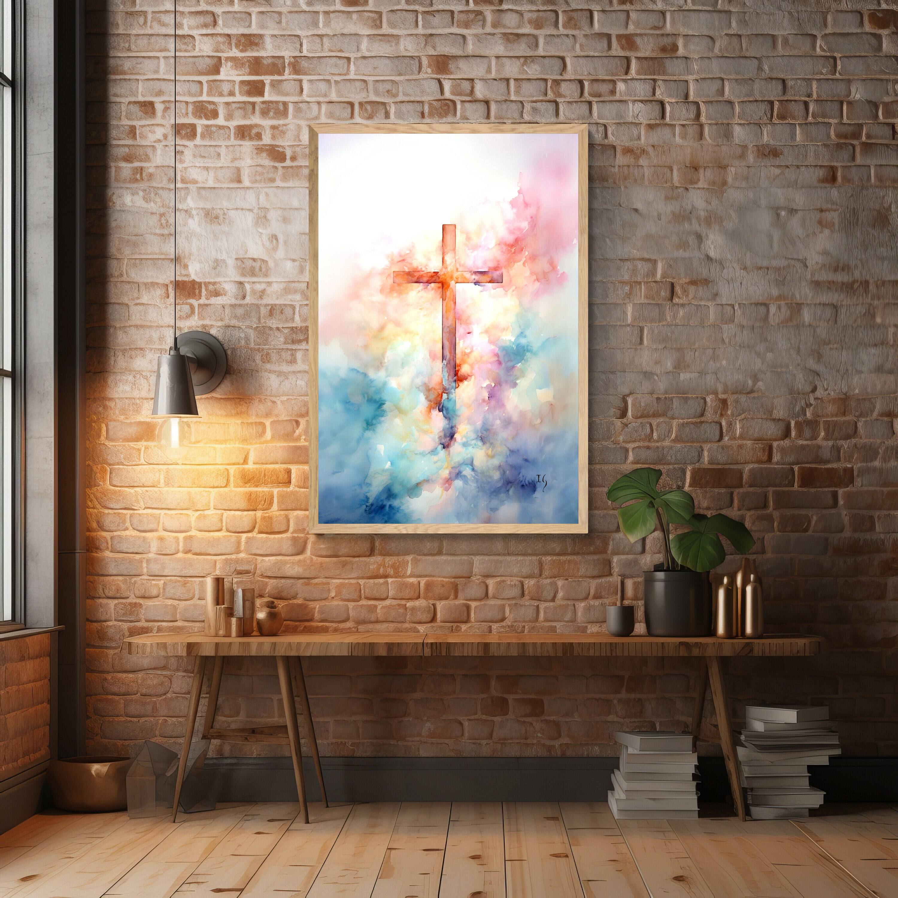 Christian Cross Wall Art, Abstract Christian Art, Minimalist, Jesus Christ, Jesus Wall Art ...