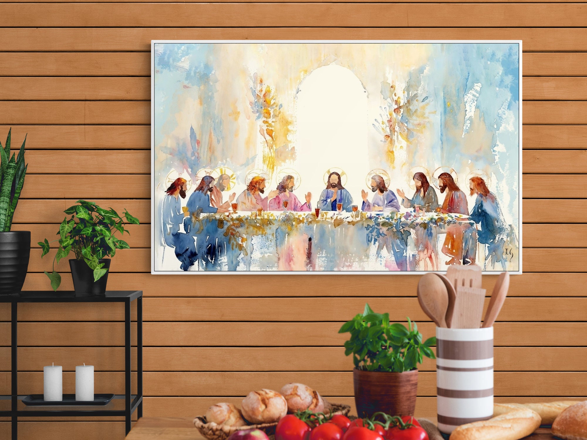 The Last Supper Framed Wall Art: Modern Christian Home Decor - Etsy