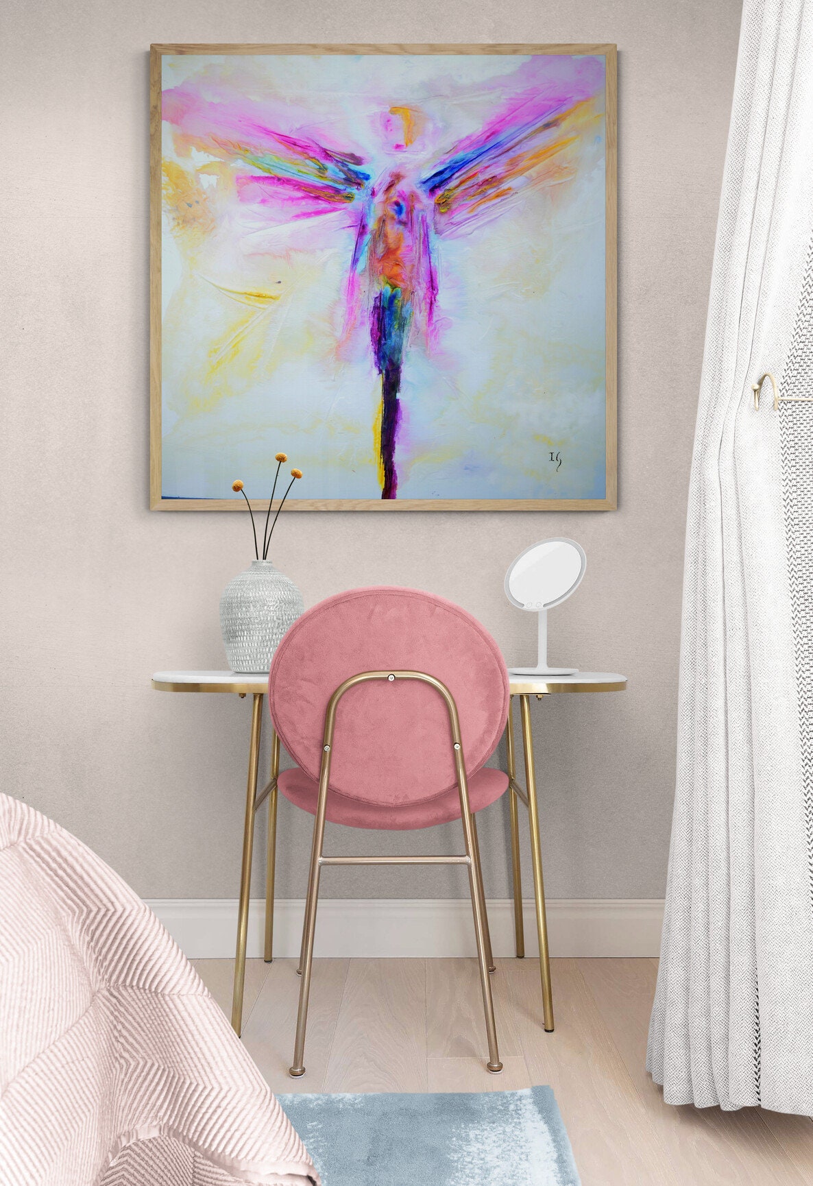 Angel Wings Brush Abstract Art Modern Christian Wall Decor for Home ...
