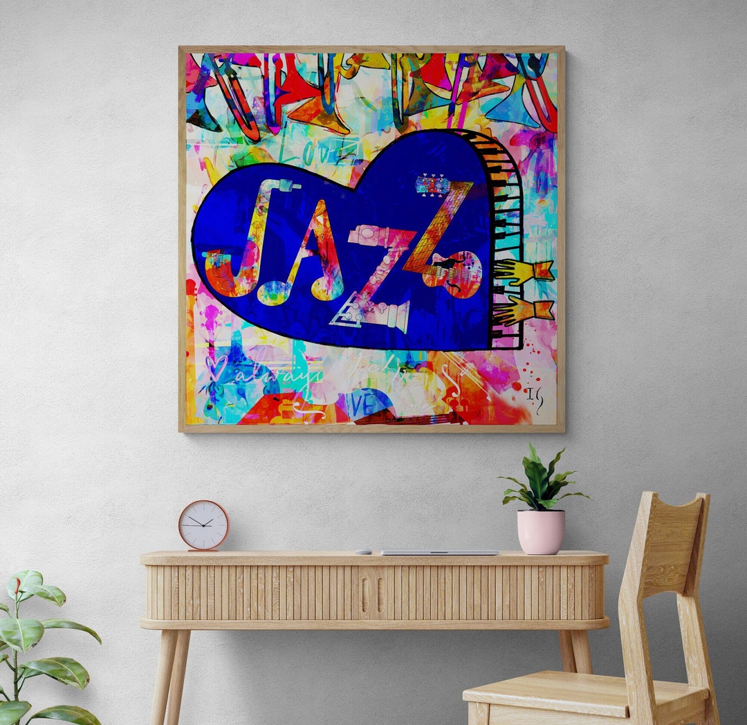 Jazz Colorful Art Print With Augmented Reality - Interactive Wallart ...