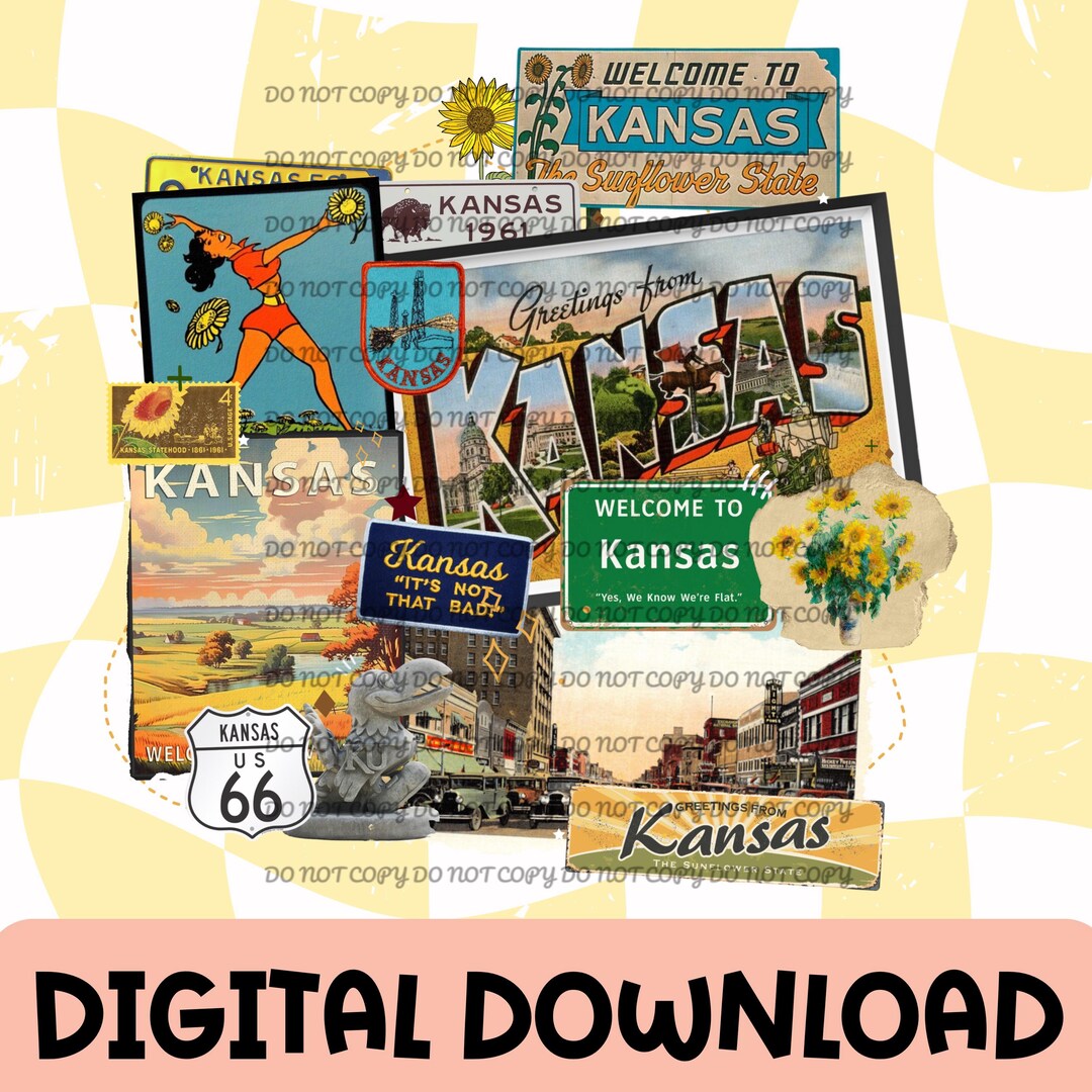 State Collage PNG | Digital Download. Sublimation, Collage Png, Retro ...