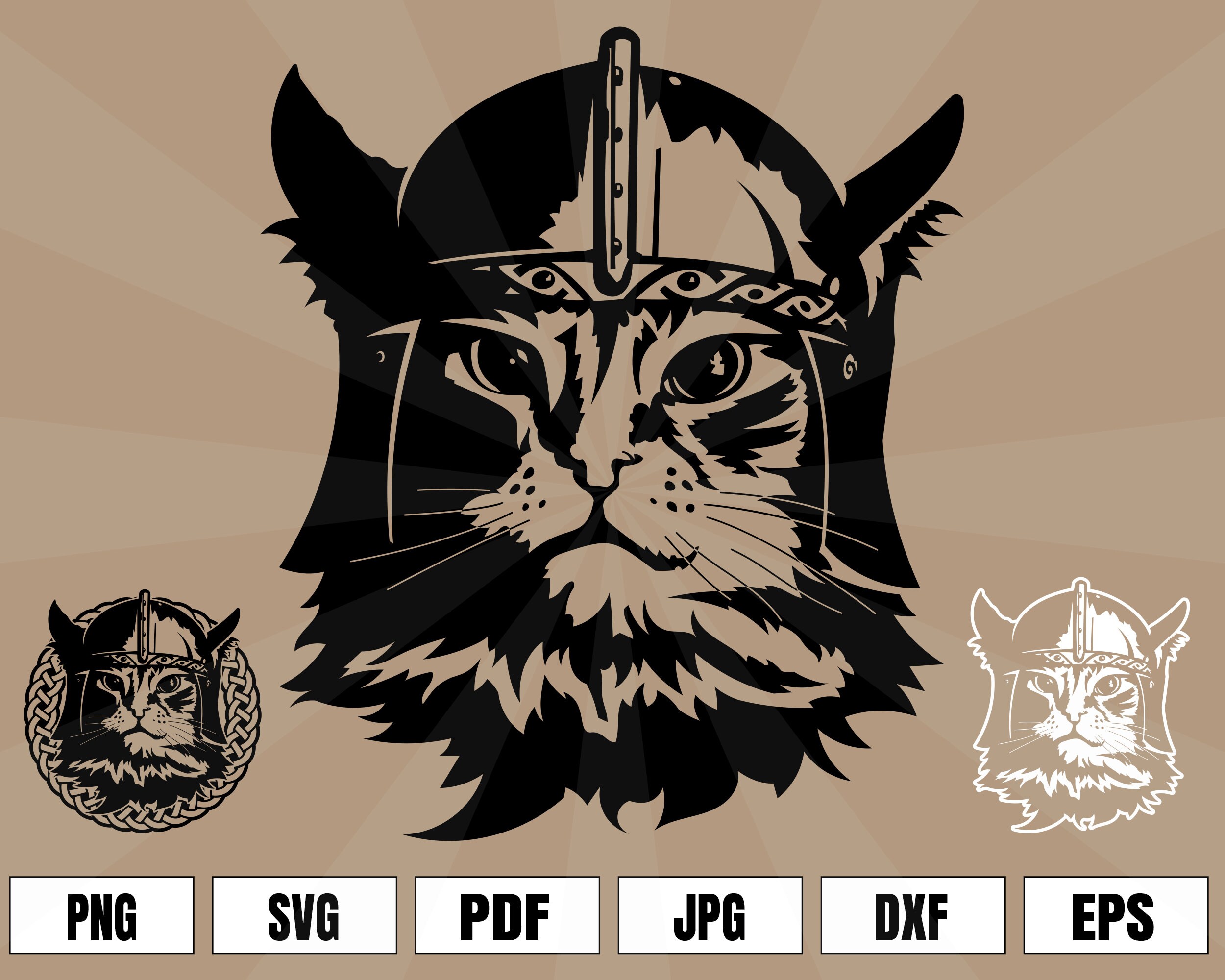 Viking Valhalla Cat Scandinavian Art .svg .png Vector Artwork - Etsy