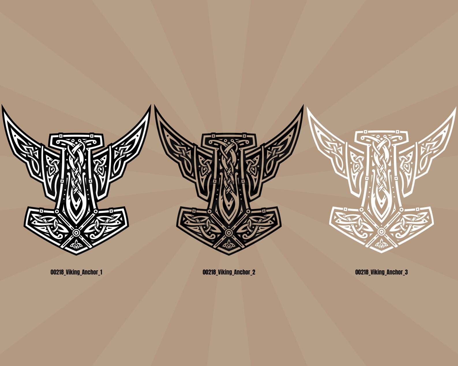 Viking Anchor Thor's Hammer Mjolnir Logo Tattoo .svg .png | Etsy