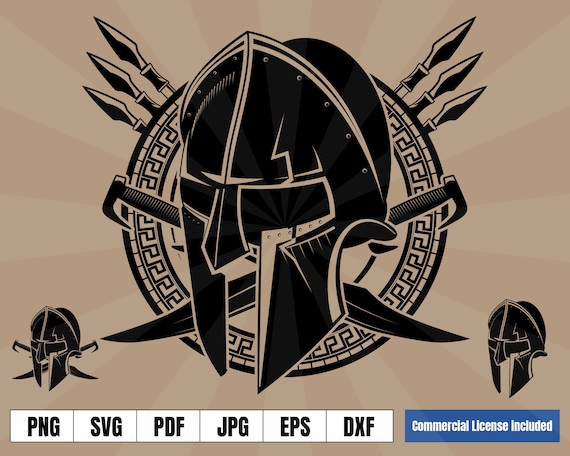 Spartan Helmet And Shield Logo