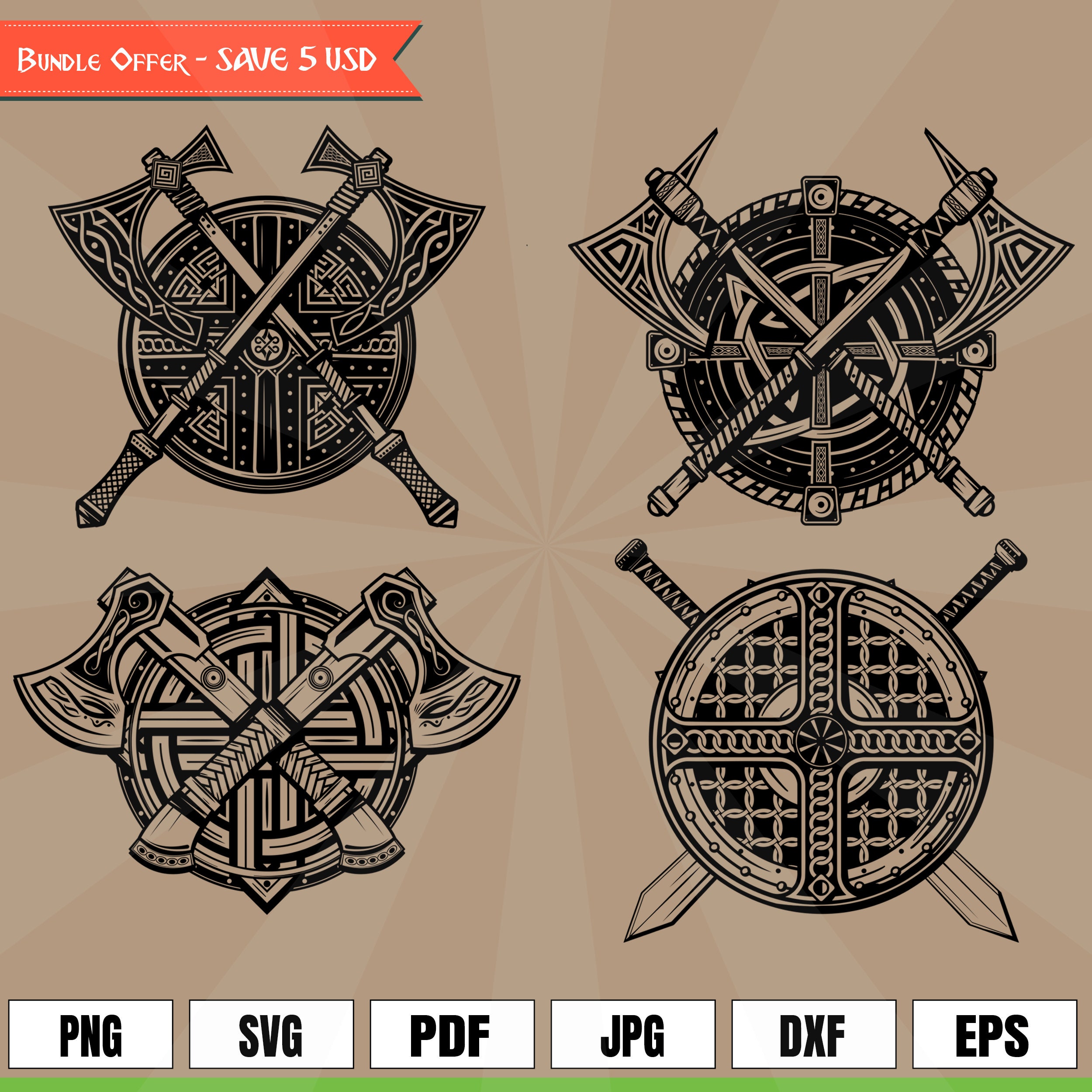 Viking Axe And Shield Drawing