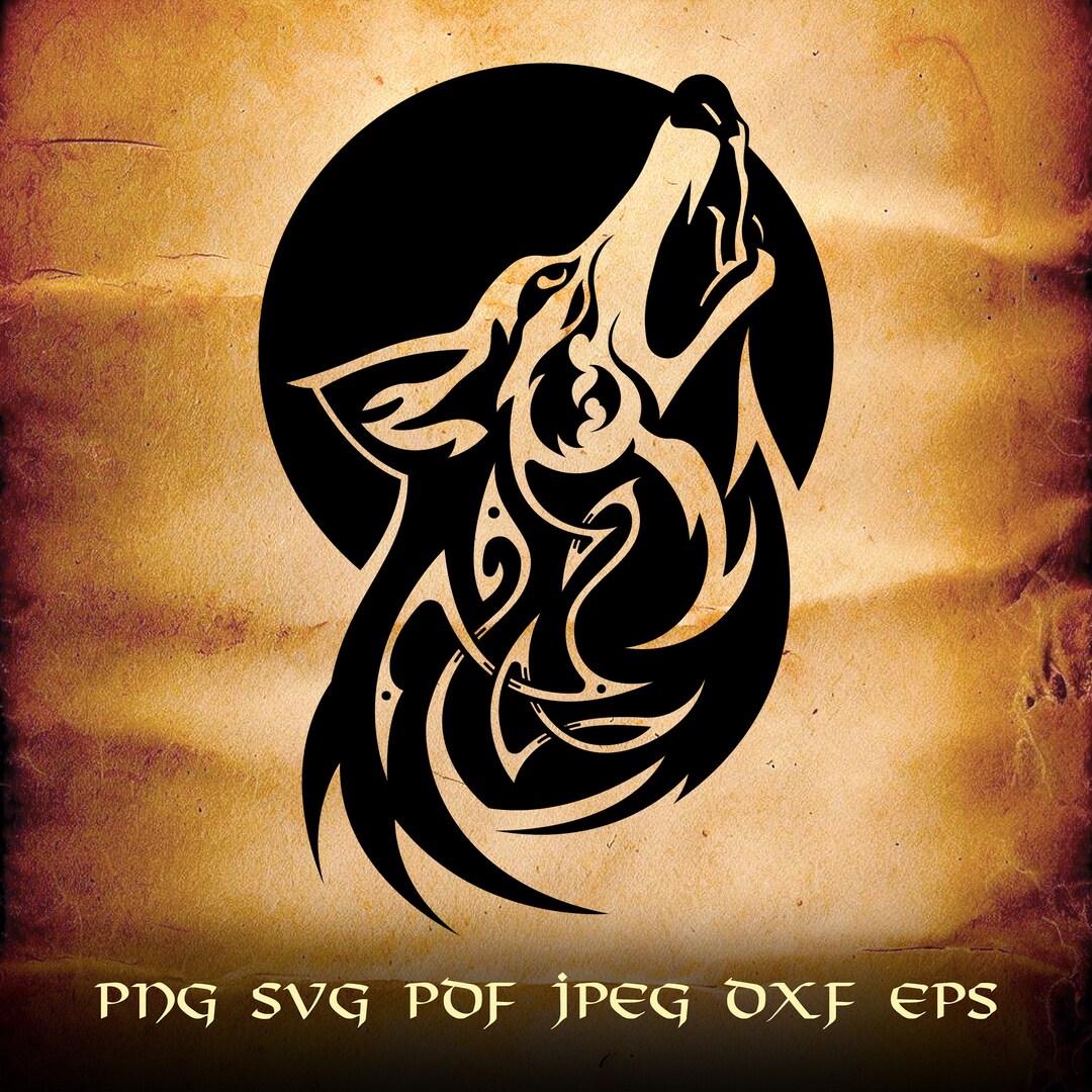 Norse Night Howler: Viking-inspired Wolf Vector Set Svg Png Artwork ...