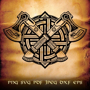 Viking Shield and Axes Celtic Art Logo .svg .png Vector for Digital ...