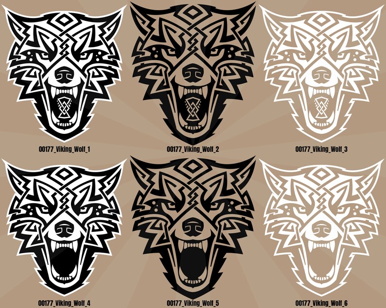 Celtic Wolf Fenrir Viking Medieval Art Logo .svg .png Vector | Etsy
