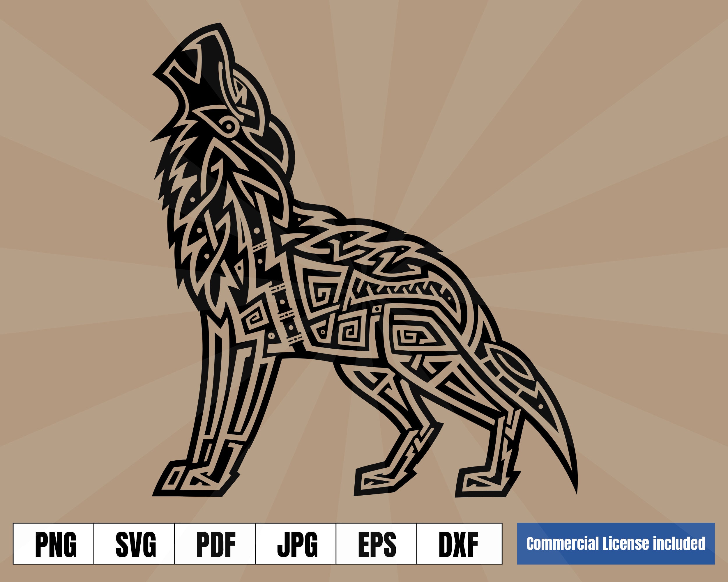 Celtic Howling Wolf Fenrir Viking Tattoo Logo Svg Eps Vector - Etsy UK