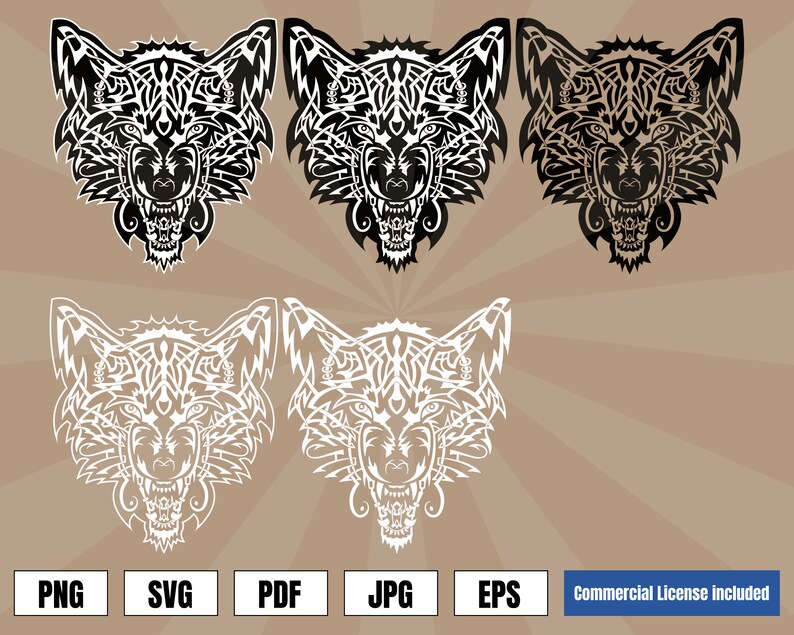 Fenrir Norse Wolf Viking Logo .svg .eps .png . jpeg Vector | Etsy