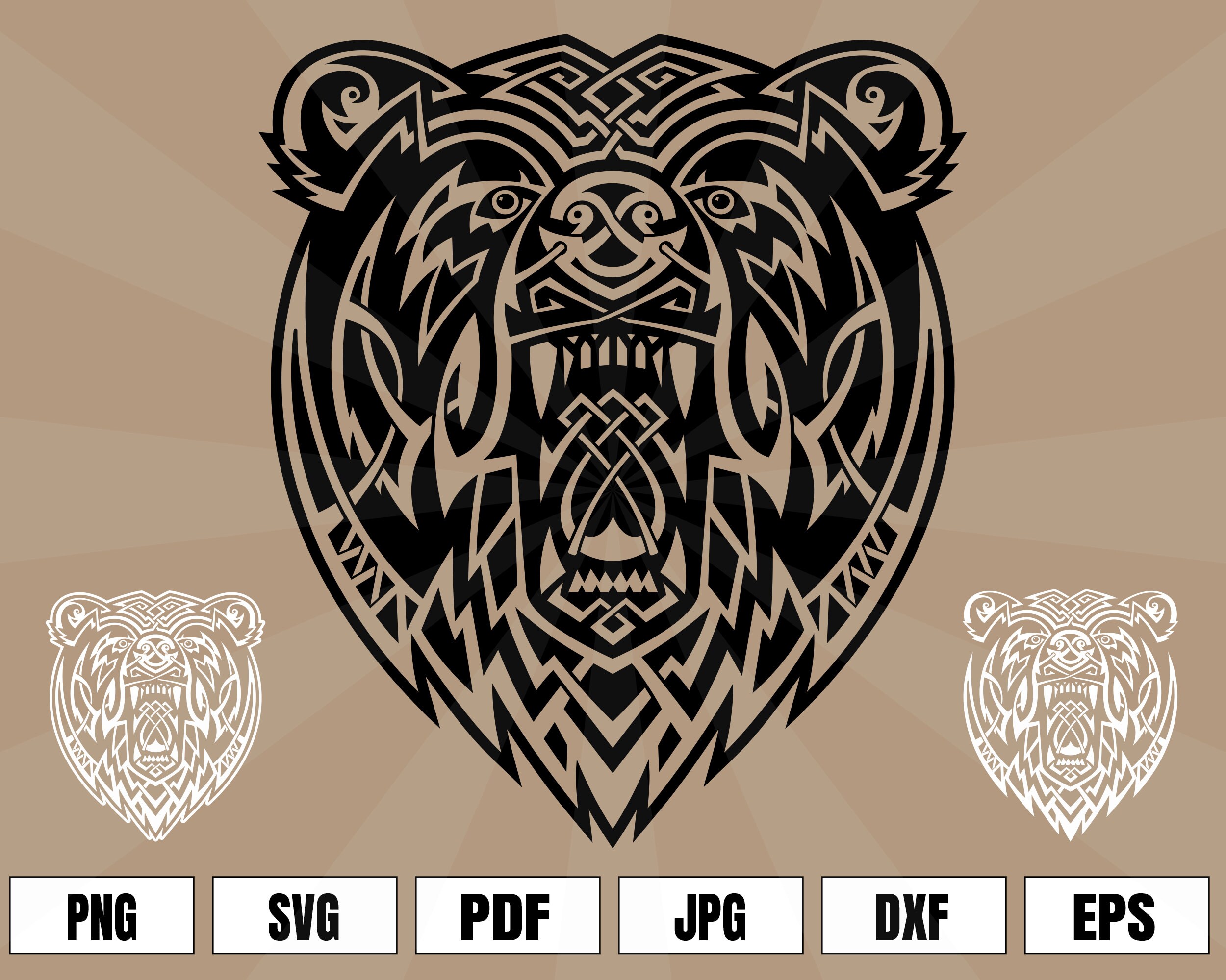 Celtic Bear Viking Art Tattoo and Logo .svg .png Vector for - Etsy