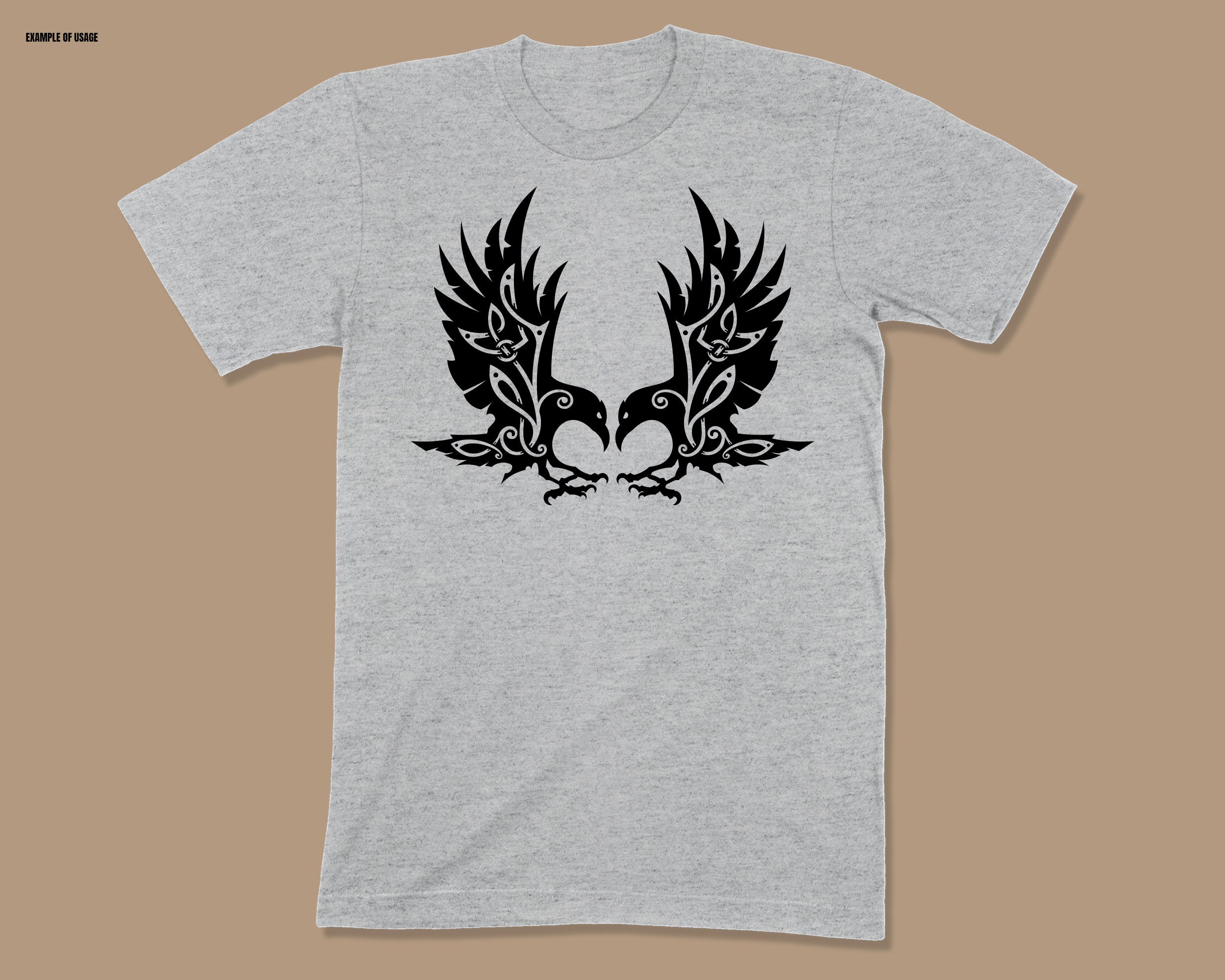 Viking Tattoo Celtic Raven Hugin Munin Logo Art .svg .png - Etsy UK