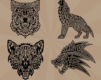 Celtic Wolf Fenrir Viking Medieval Art Logo .svg .png Vector for ...
