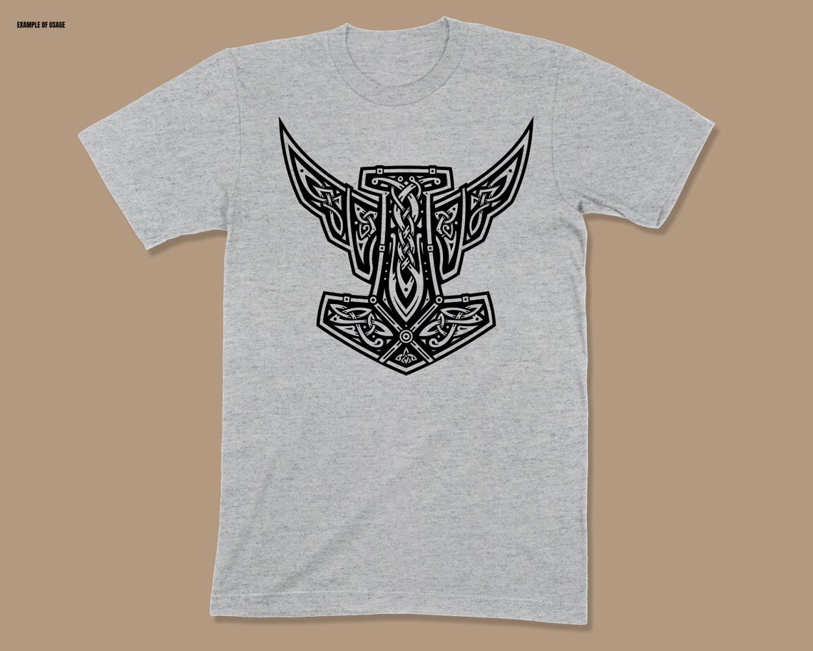 Viking Anchor Thor's Hammer Mjolnir Logo Tattoo .svg .png | Etsy