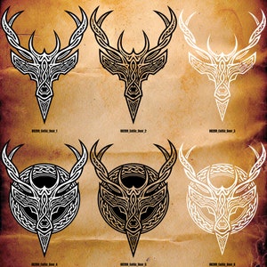 Norse Viking Deer Celtic Spirit .svg .png .jpeg Vector Artwork - for ...