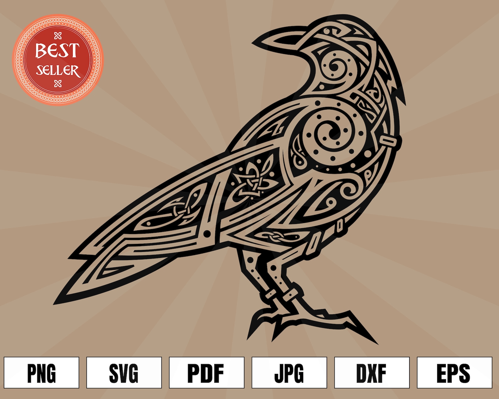 Celtic Raven Viking Tattoo Hugin Munin Logo Art .svg .png - Etsy Israel