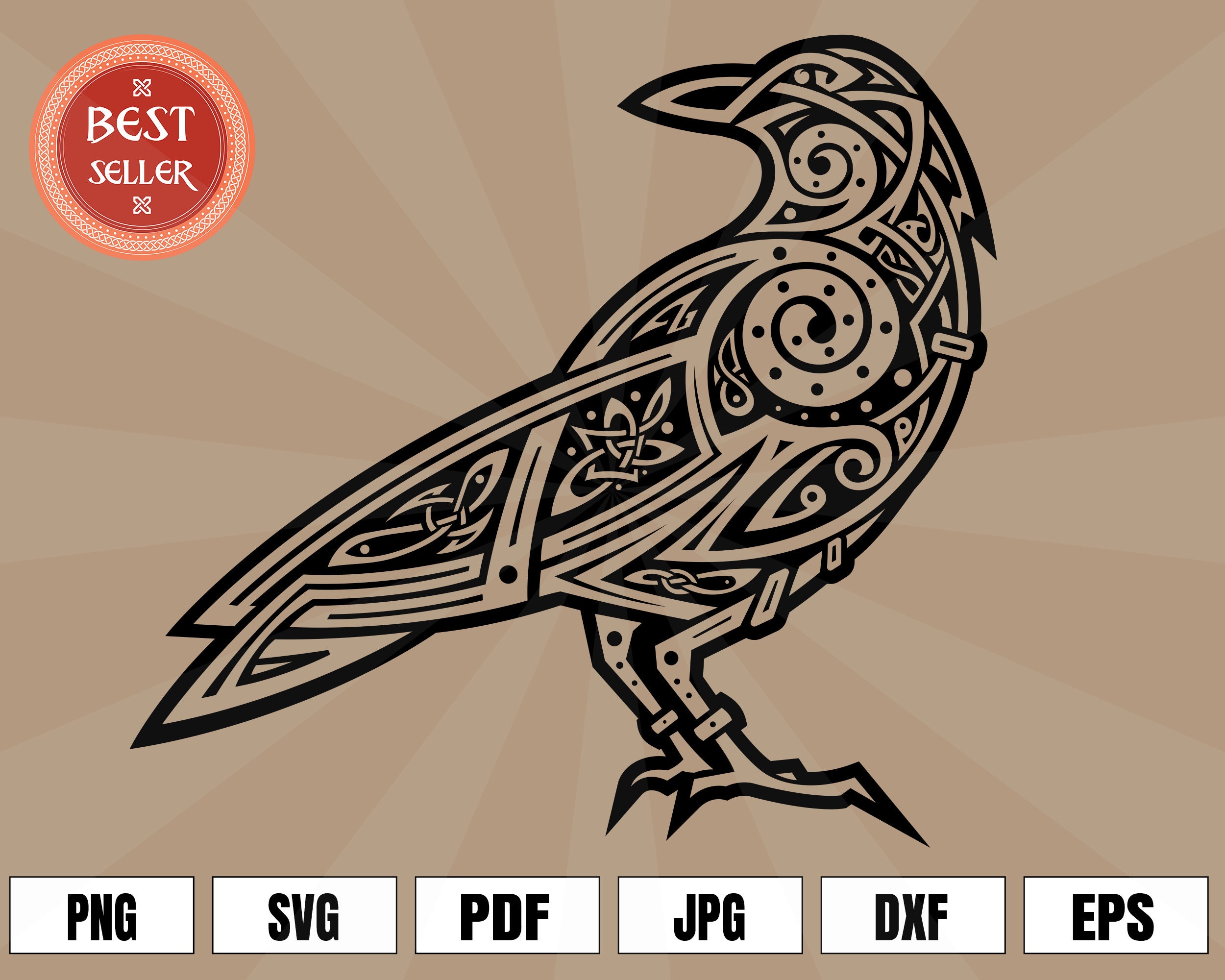 Celtic Raven Viking Tattoo Hugin Munin Logo Art .svg .png - Etsy Israel