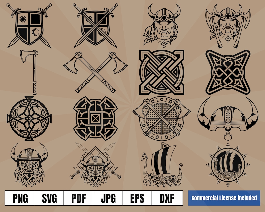 16 Wikinger VektorEn Set - Logo, Icons, Zeichen .svg .eps .png .jpeg ...