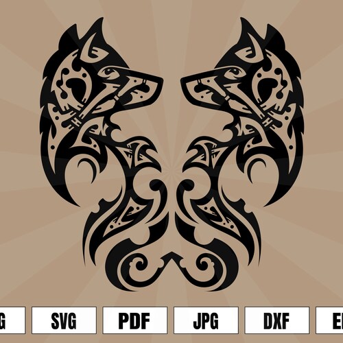 Celtic Howling Wolf Fenrir Viking Tattoo Logo Svg Eps Vector - Etsy