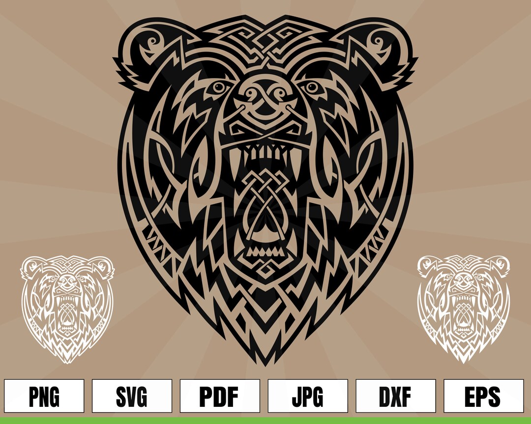 Celtic Bear Norse Spirit Tattoo and Logo .svg .png Vector for - Etsy