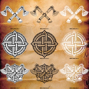 Viking Shield and Axes Celtic Art Logo .svg .png Vector for Digital ...