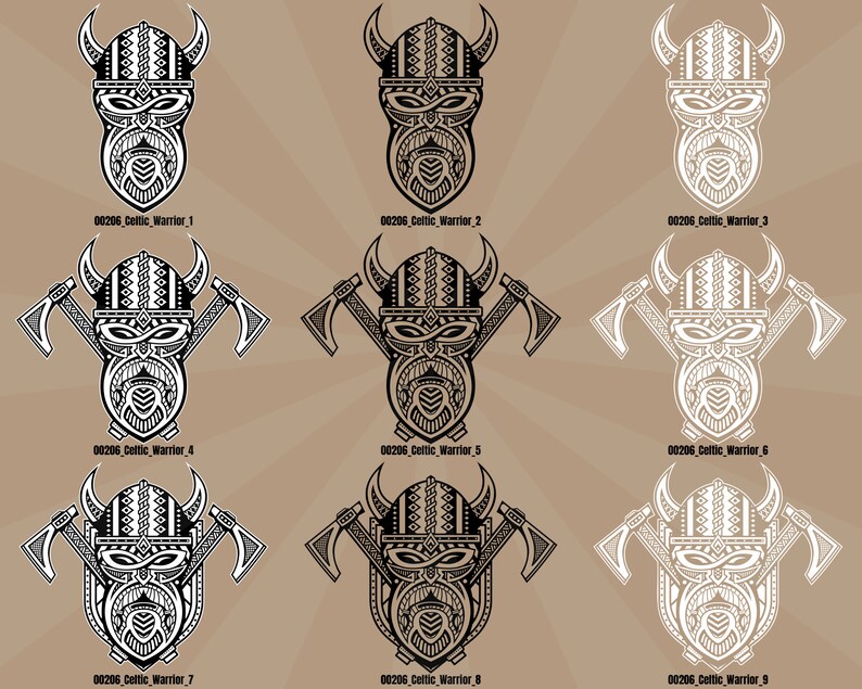 Legendary Celtic Warrior With Swords Art Logo .svg .png Vector - Etsy