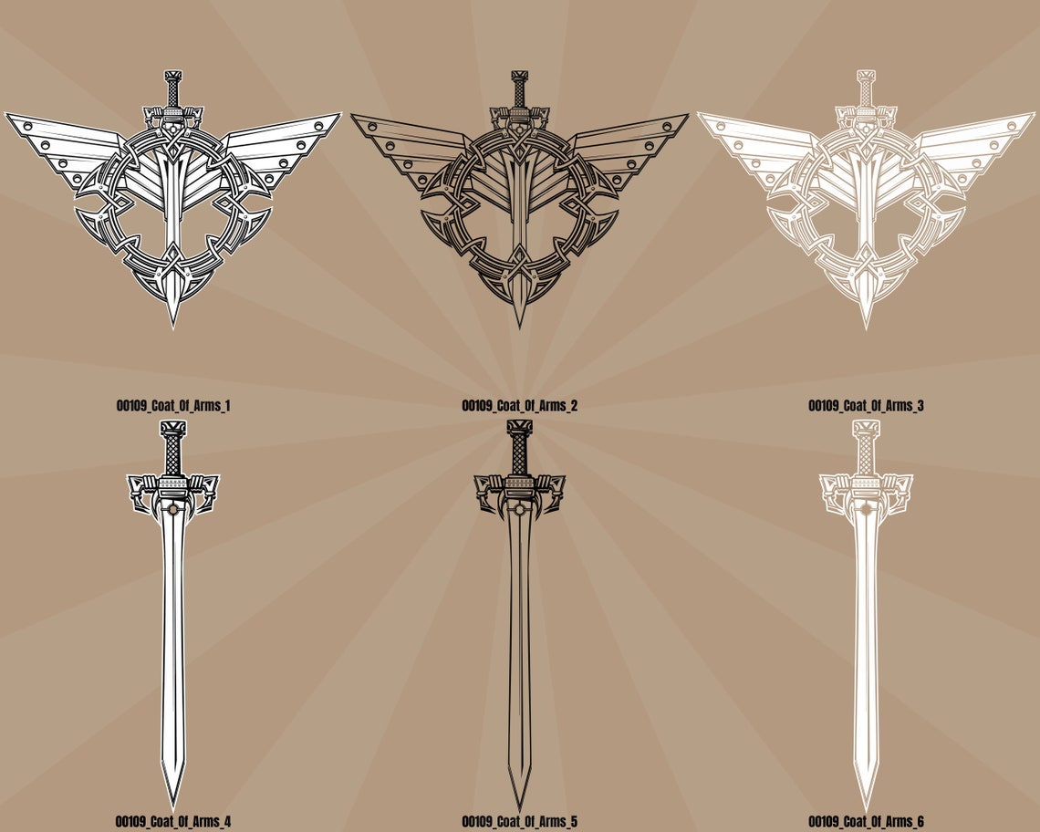 Legendary Sword Courage Symbol Badge Tattoo Art Logo .svg .png | Etsy