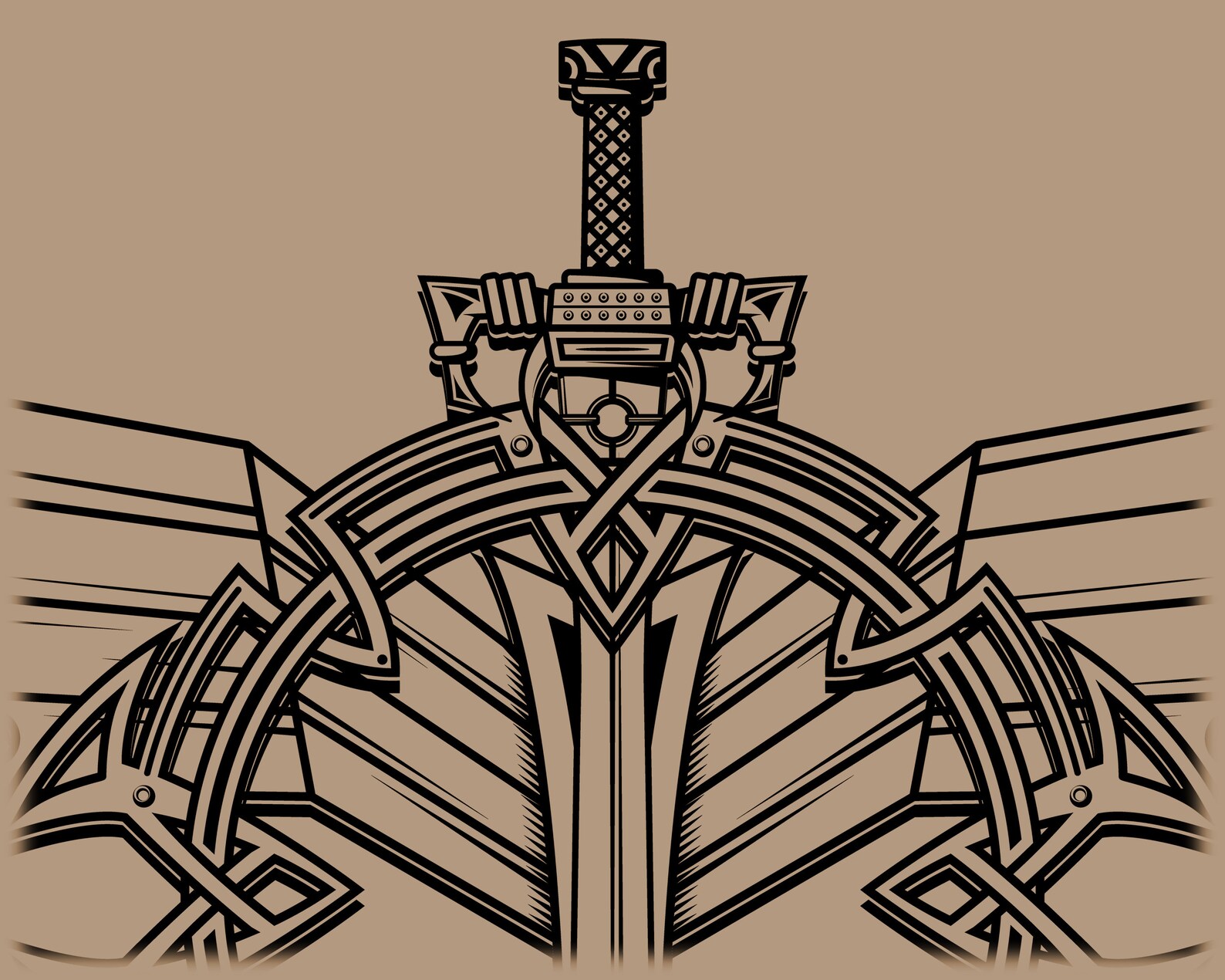 Legendary Sword Courage Symbol Badge Tattoo Art Logo .svg .png | Etsy