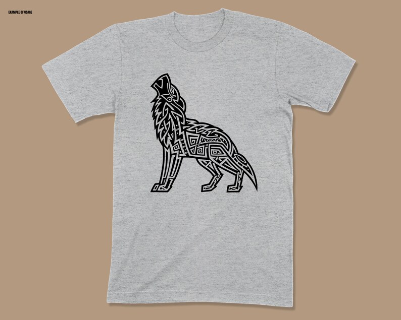 Celtic Howling Wolf Fenrir Viking Tattoo Logo Svg Eps Vector | Etsy