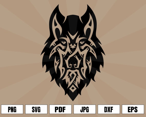 Legendary Wolf Viking Tattoo and Logo .svg .png Vector for - Etsy