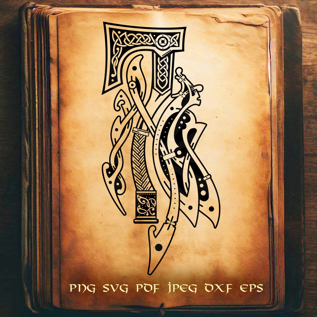 Celtic-inspired Norse Pride Viking Axe .svg .png Vector Artwork for ...