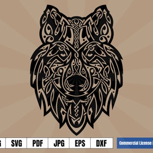 Celtic Wolf Fenrir Viking Art Logo .svg .png Vector for Digital ...