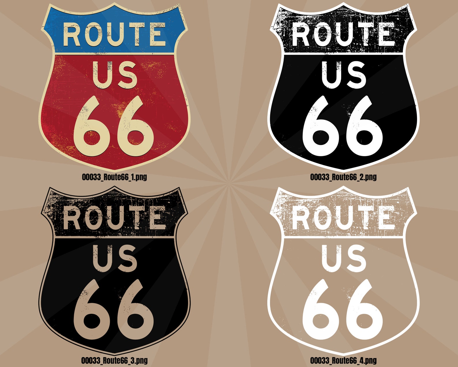 Historic Route 66 Vintage Sign .svg .eps .png . jpeg Vector | Etsy