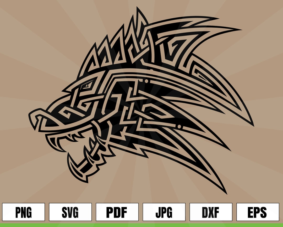 Celtic Wolf Fenrir Viking Medieval Art Logo .svg .png Vector for ...