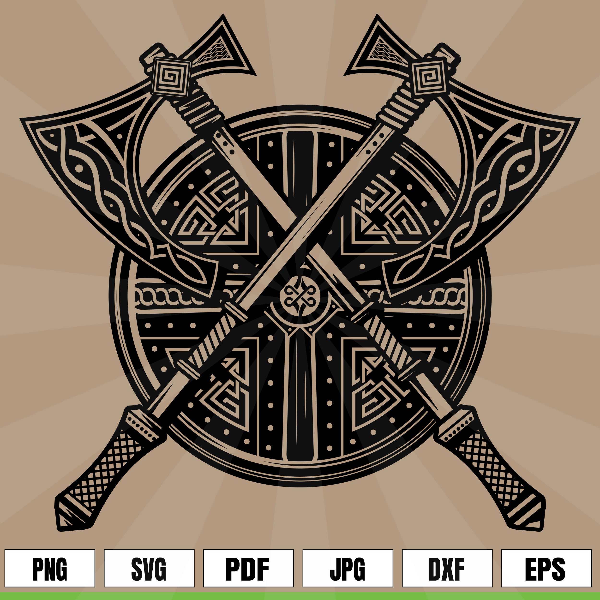 Viking Battle Axe Tattoo Design