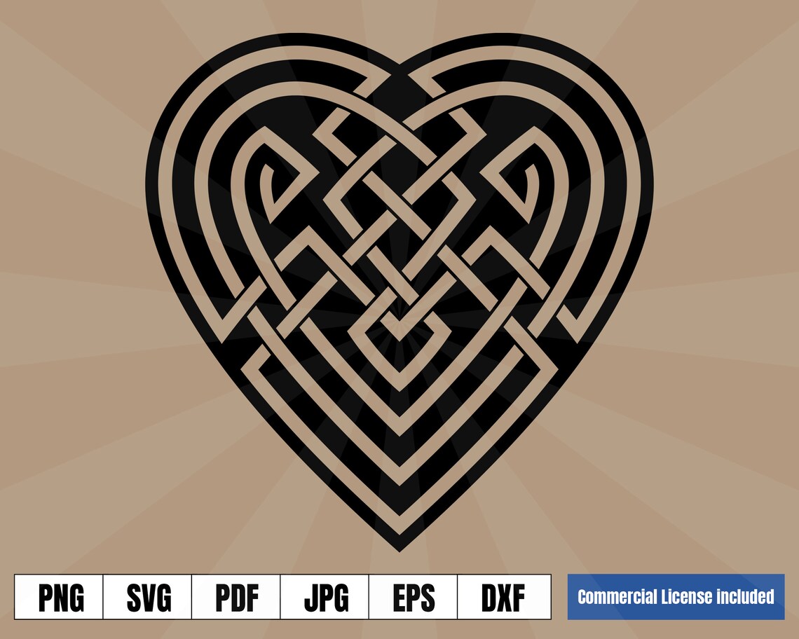 Celtic Heart Symbol Viking Decoration Art Logo .svg .png | Etsy
