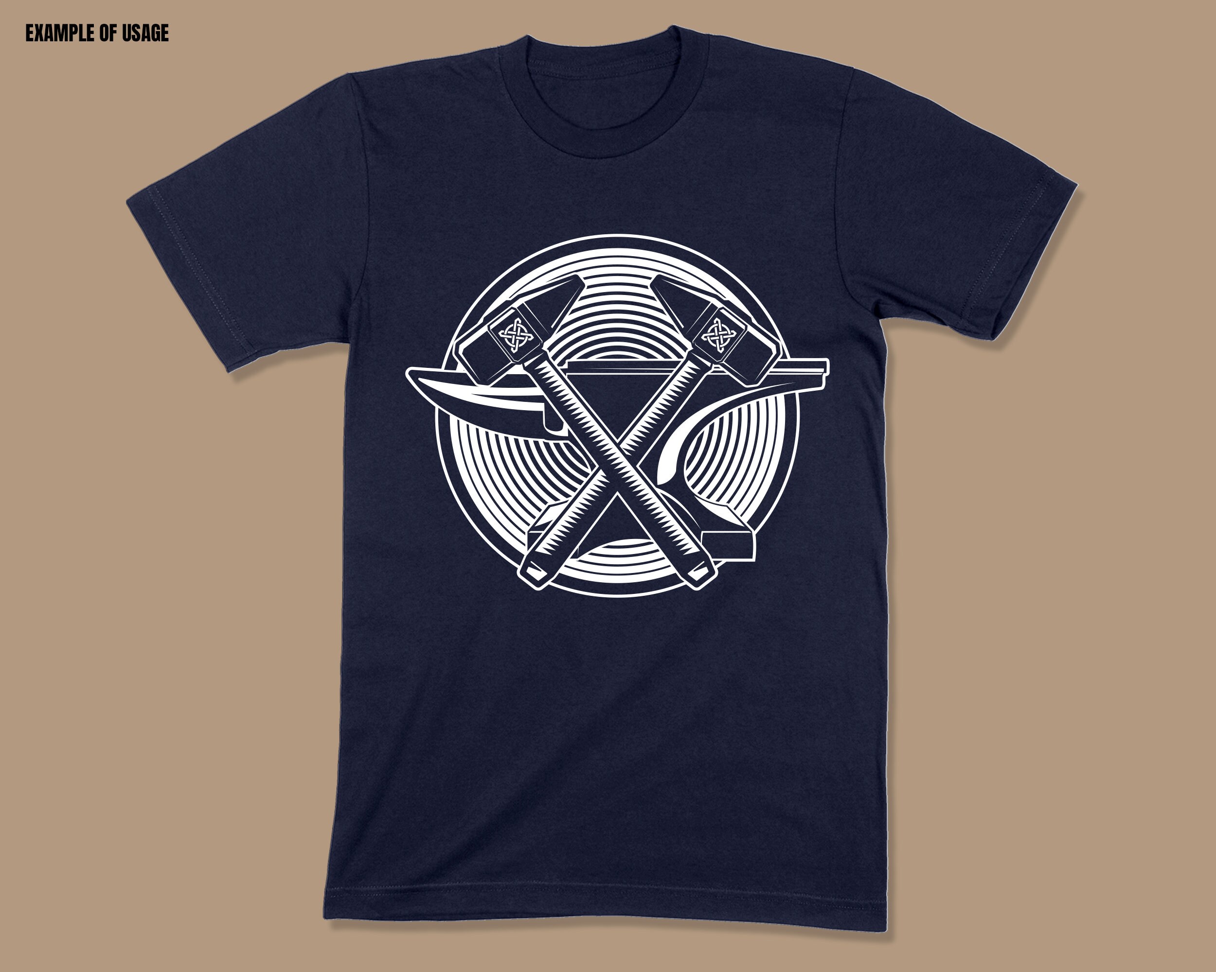 Viking Forge Anvil and Hammers Art Logo .svg .png Vector for - Etsy Norway