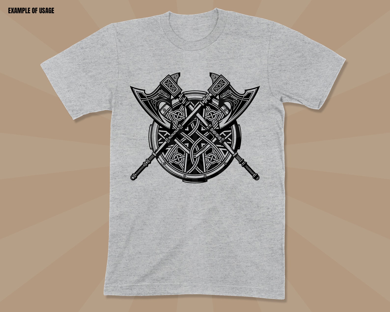 Viking Shield Axes Celtic Art Logo Tattoo .svg .eps .png | Etsy