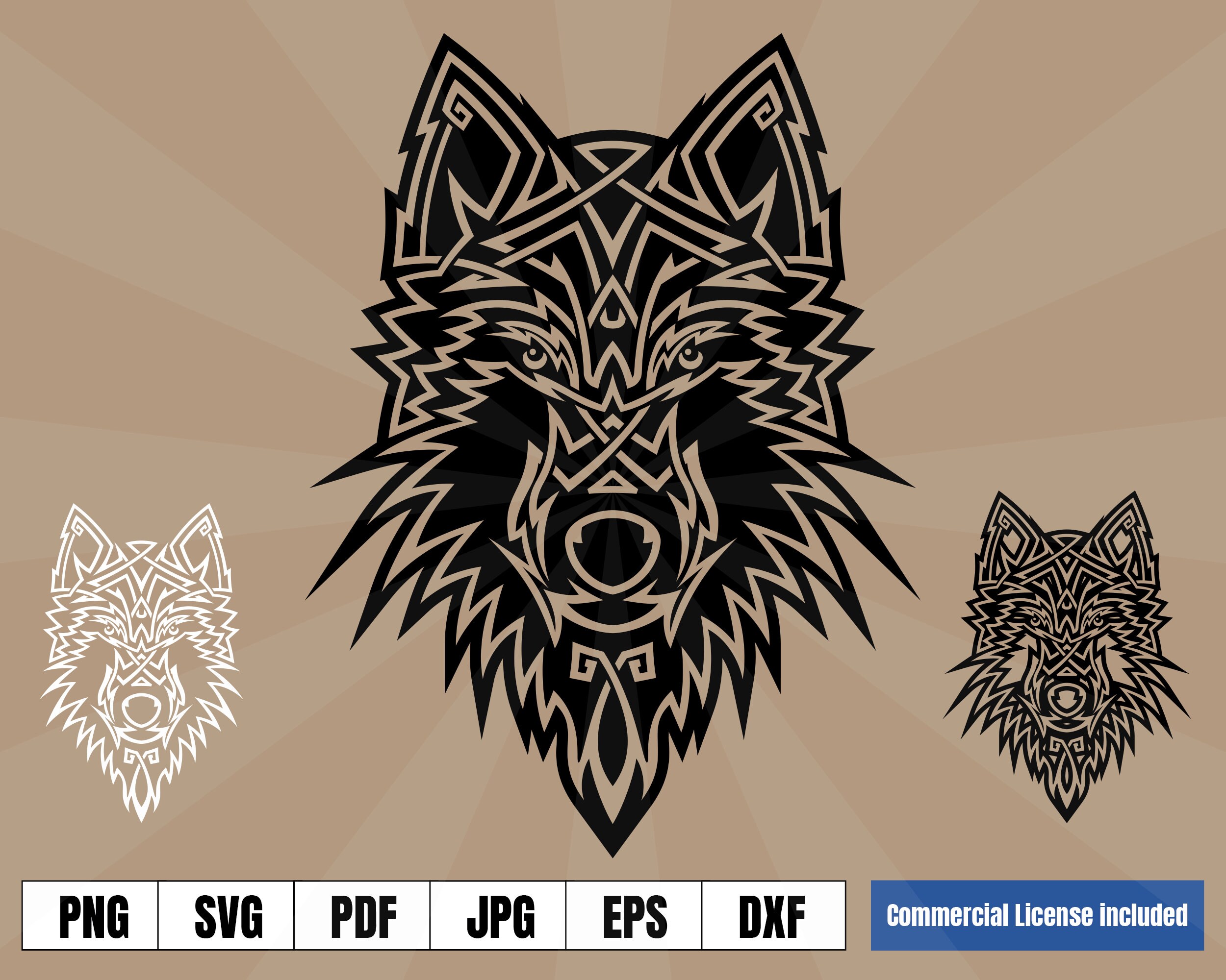 Celtic Wolf Fenrir Viking Medieval Art Logo .svg .png Vector - Etsy Finland