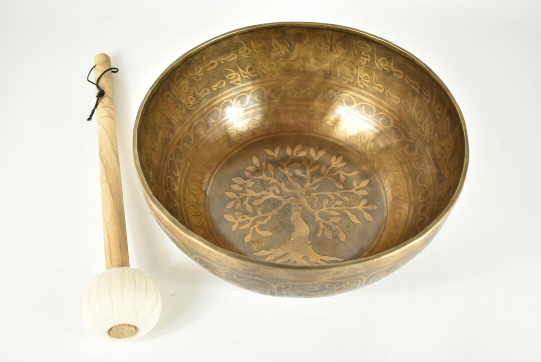 Singing Bowl Basin - Tree of Life Engraving - 2217 G, 27 Cm - for ...