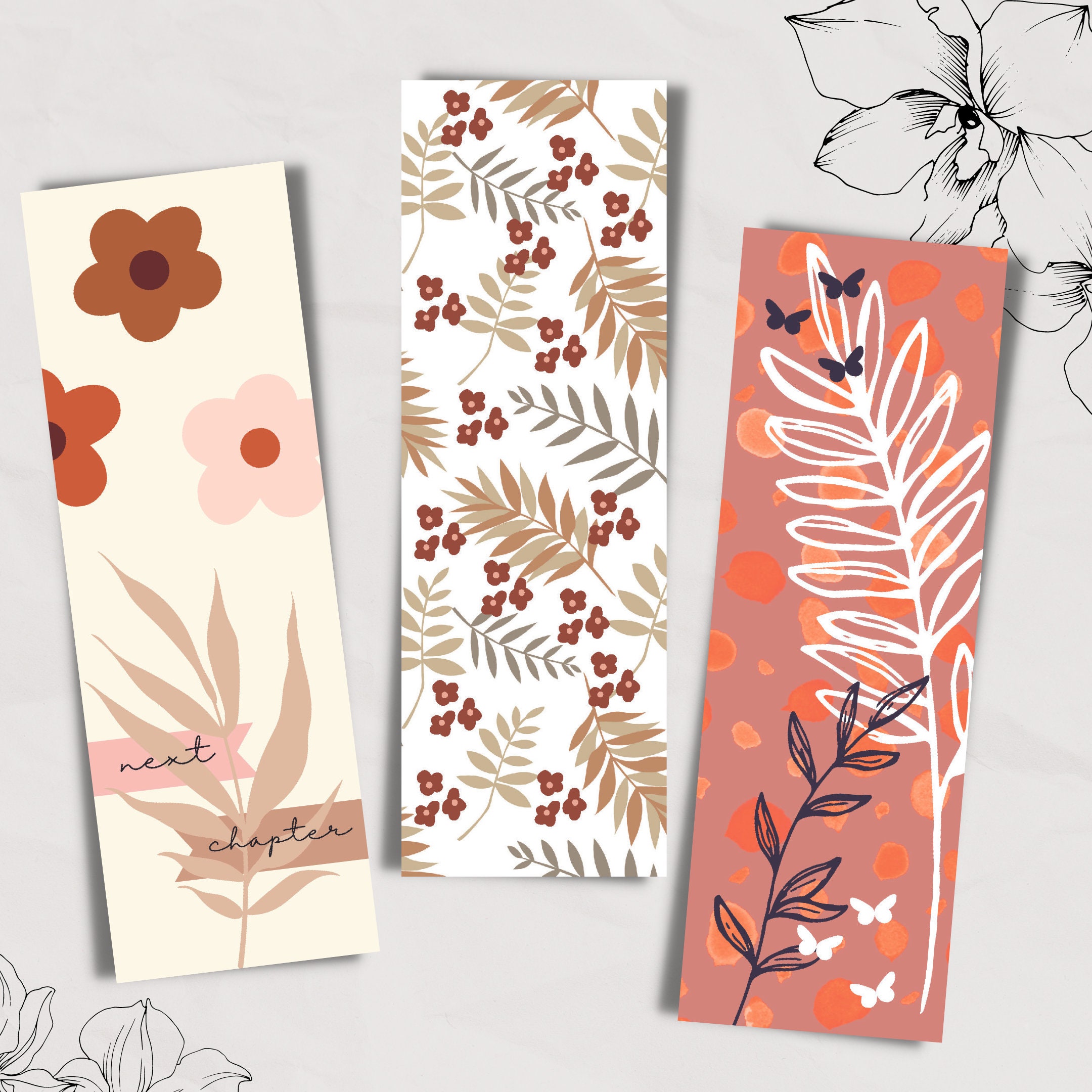 Printable Boho Bookmark | Set of 3 | Instant Digital Download - Etsy